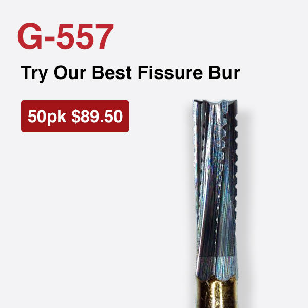 G/557 (2057) Metal Cutting Gold Carbide Burs Flat-End Fissure | GoldBurs