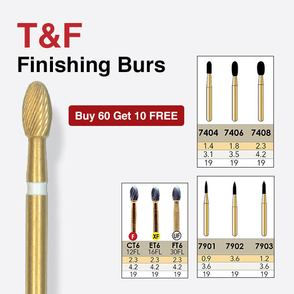7406 10-Pk Multi use Trimming & Finishing Burs. Football (Egg) Shaped ...
